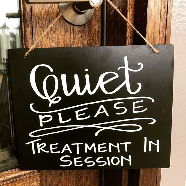 8x10 Hanging Chalkboard "Quiet Please Treatment in Session" Custom SPA ...