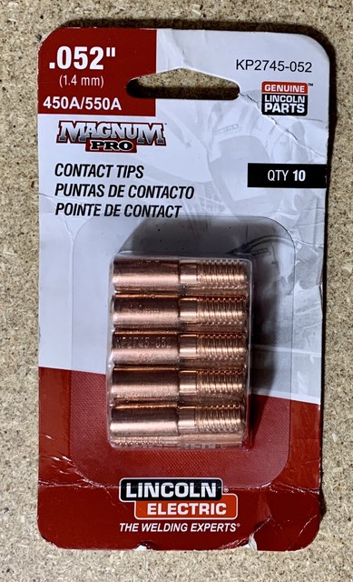 Lincoln Electric Kp2745-052 Copper Plus Contact Tip 550a .052 in 10 ...