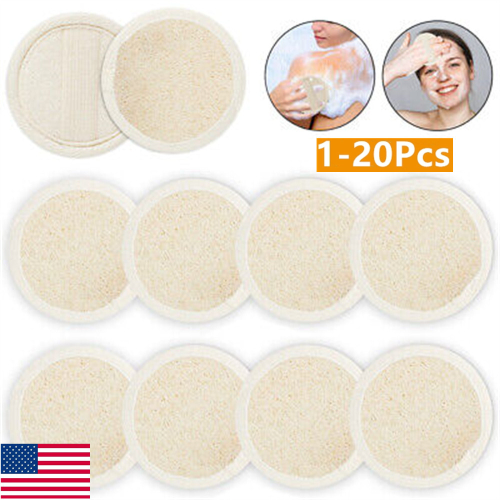 Face Exfoliating Loofah Pads Scrubber, 1-20X Luffa Facial Cleanser ...