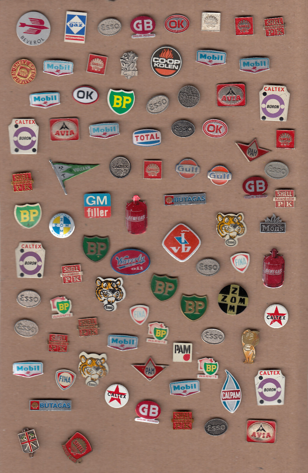 Vintage OIL FUEL PETROL Station Logo pin badges 1960s ESSO BP SHELL ...