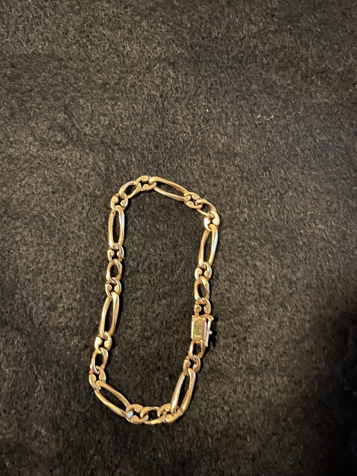 Mens Solid 14k Gold Figaro Link Bracelet 8” 13.85 Gra… - Gem