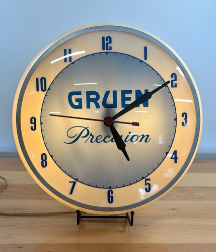 Vintage Electric Gruen Precision Illuminated Wall Clock. | eBay
