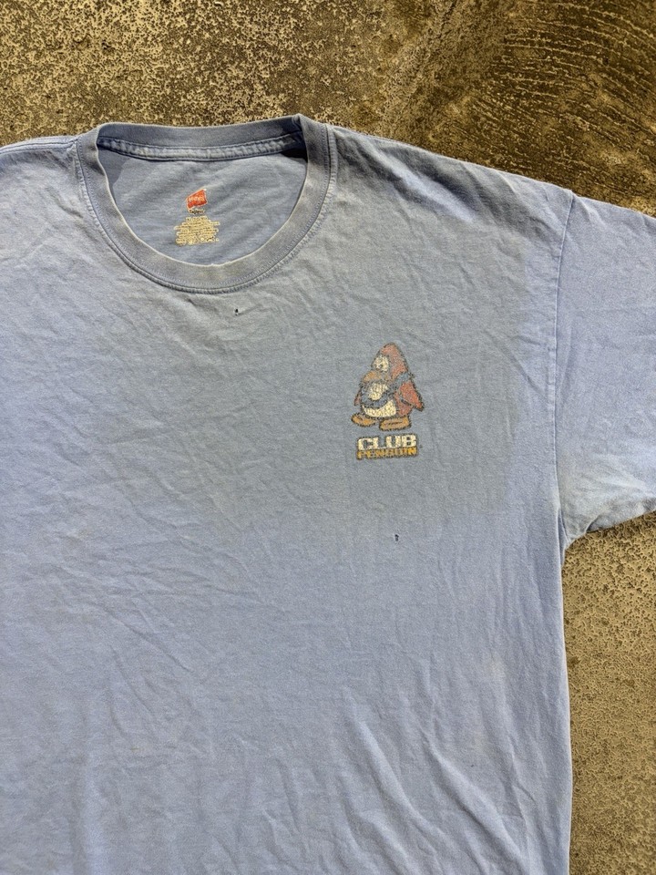 Club Penguin Pre Disney Vintage T-Shirt Size XL Rocketsnail Video Game ...