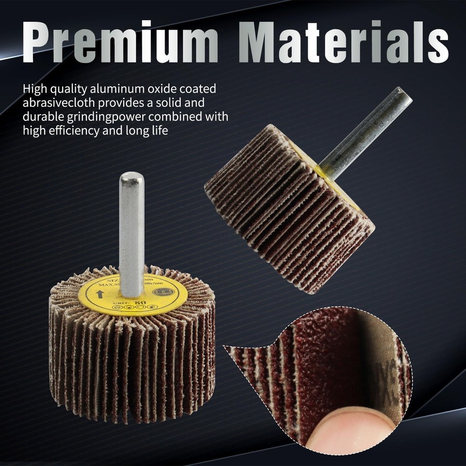 18 Pack Abrasive Flap Wheel Sander Set, 80-Grit 1/4 Inch Shank Flap ...
