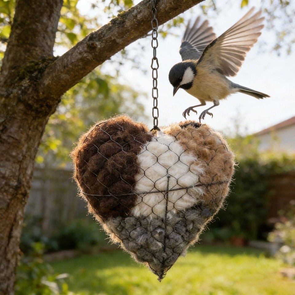 Handmade Fiber Bird Nesting Heart, Birds Nests Holder, Nest Boxes for ...