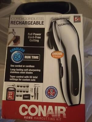 Conair Rechargeable 22 Piece Home Haircutting Set Shaver New Cordless ...