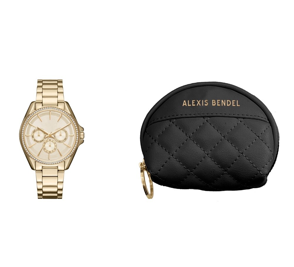 Alexis Bendel Ladies Analog Gold Tone Watch 38mm Gift Set | eBay