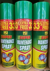 3 X 200ml 151 Super Maintenance Spray Cans Cycle Cog Motorbike Car Oil ...