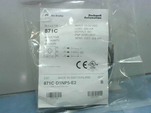 ALLEN BRADLEY 871C Inductive Proximity Sensor 871C-D1NP-E2 SER. - New ...