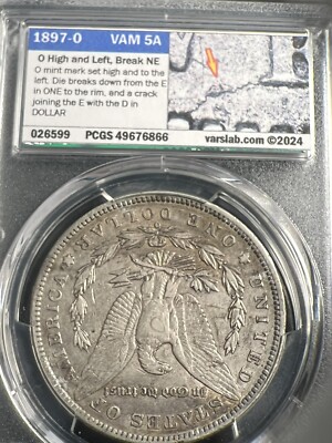 1897 O Vam 5A Morgan dollar PCGS Xf40 Die Break NE Vss | eBay