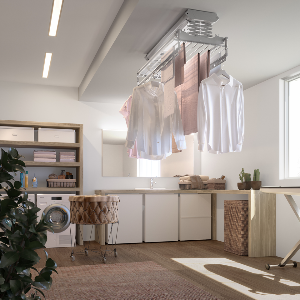 Ceiling clothes airer, Electrical drying rack for ceilings, Foxydry Air ...