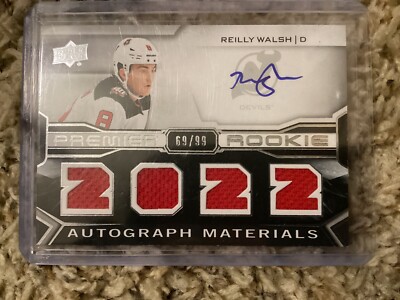 2022-23 UD premier rookie reilly walsh autograph materials 69/99 | eBay