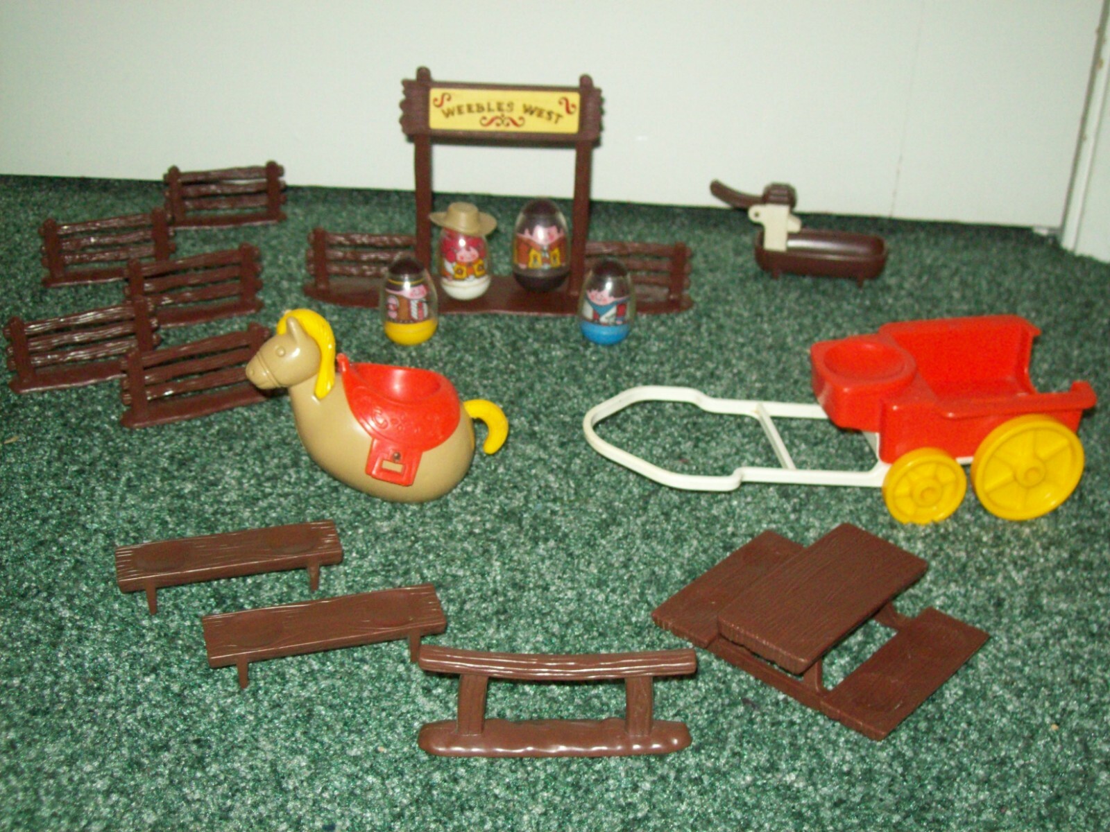 Vintage Weebles Western Play Set West Ranch House HTF Cowboy Hat LOADED ...