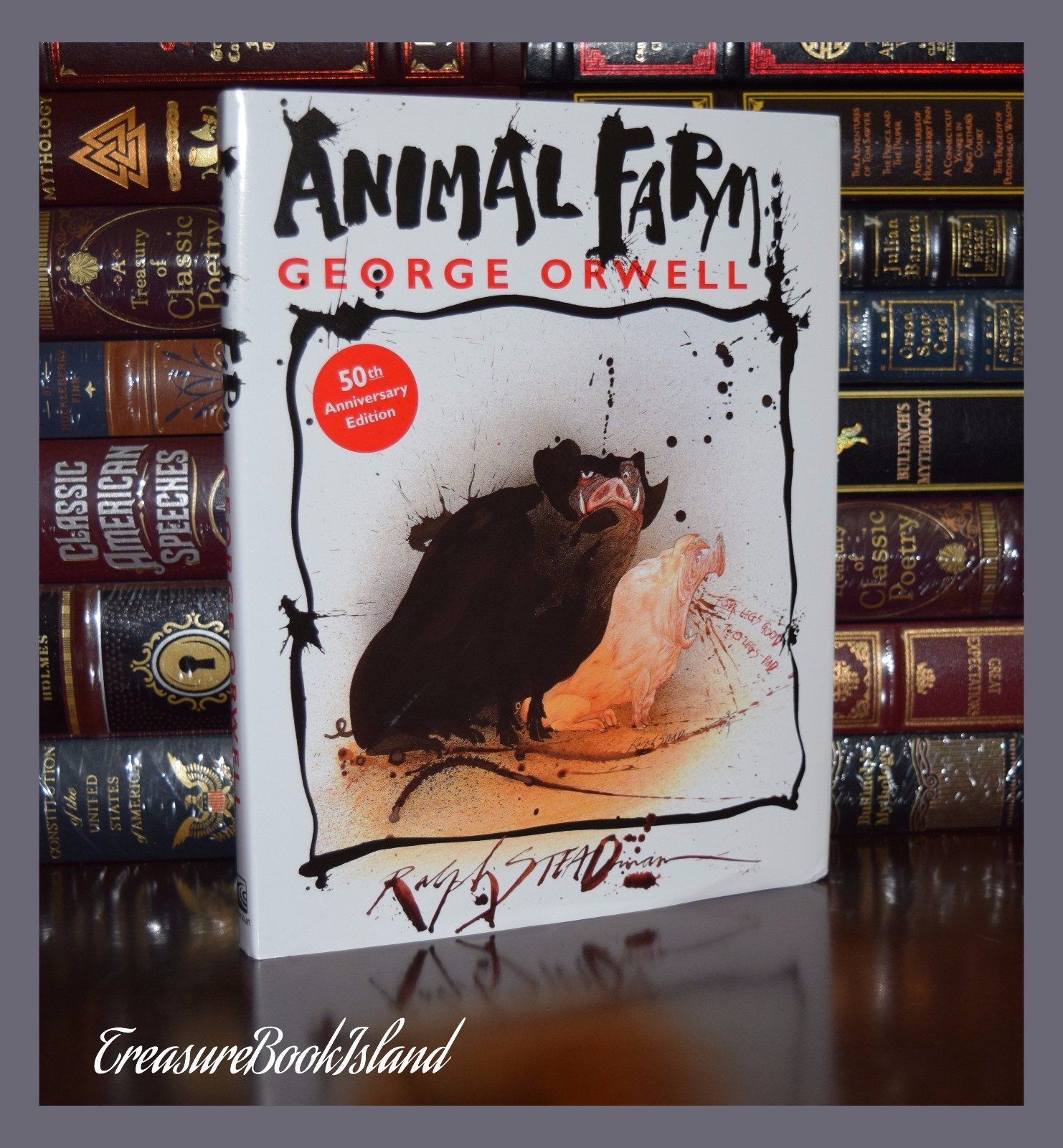 Animal Farm by George Orwell 50th Anniversary Illustrated New Hardcover ...