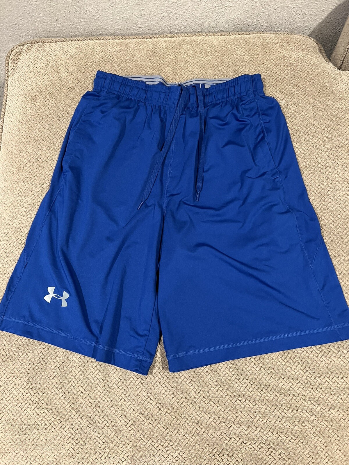 Mens Under Armour blue Training Shorts medium pockets | eBay