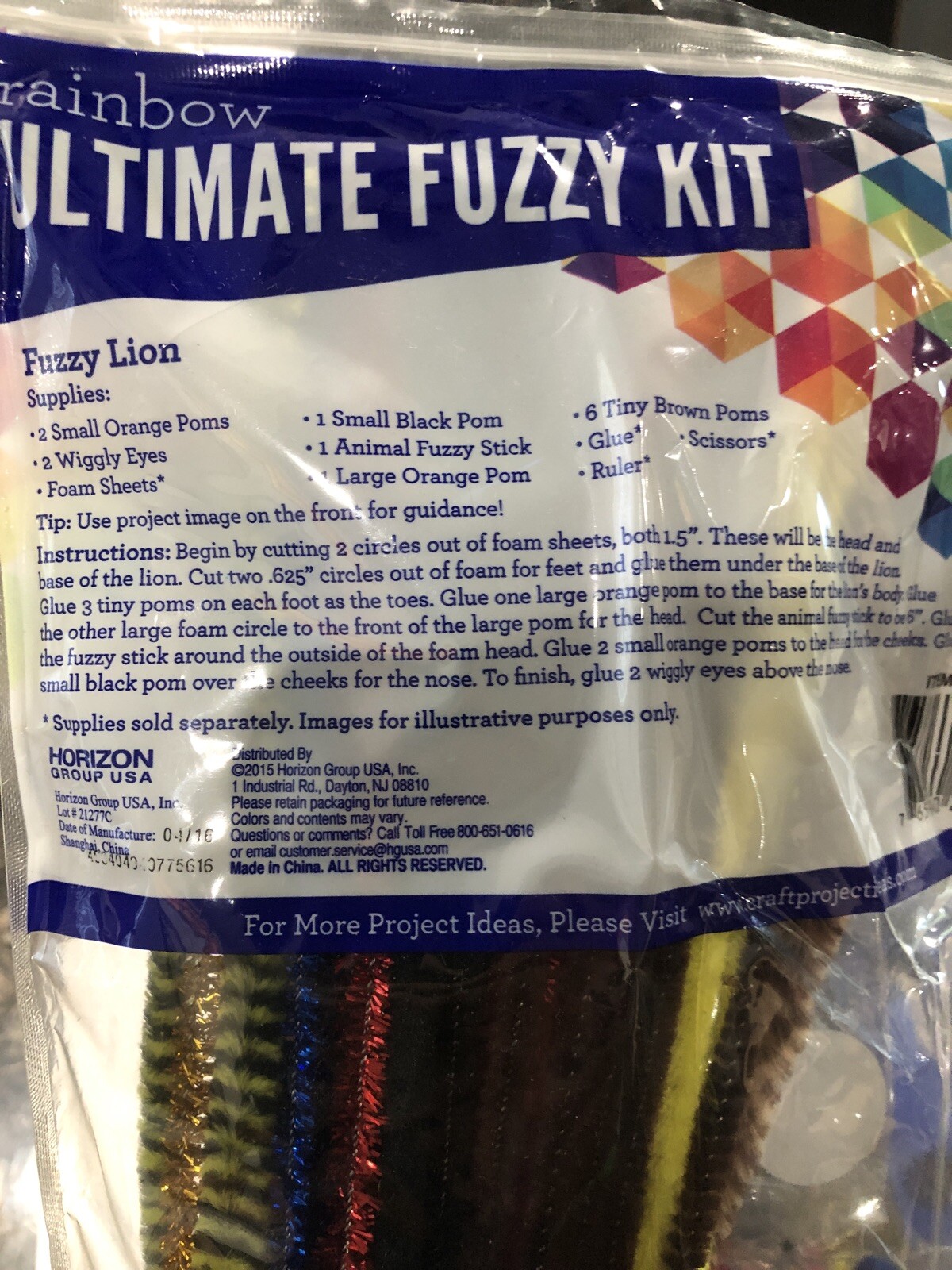 Wild Rainbow Ultimate Fuzzy Kit 300 Pieces Fuzzy Lion New Open Bag | eBay