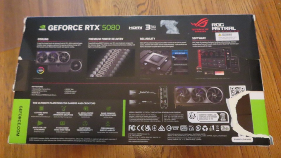 ASUS ROG Astral GeForce RTX™ 5080 OC Edition Gaming 16GB GDDR7- ROPs ...