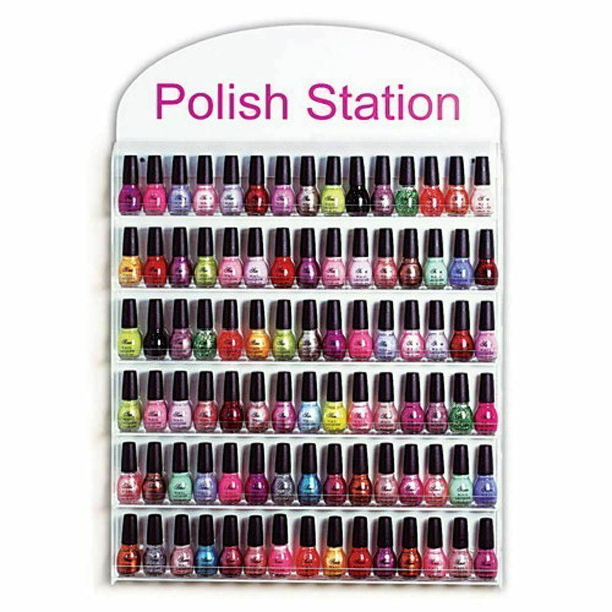 Nail Polish Display Stand Hold 90 -102 Bottles Wall Mount Acrylic Rack ...
