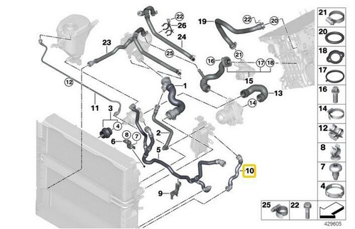 Radiator Cooling Hose for BMW F07 F10 F01 550iGT 523i 528i 730i N63 ...