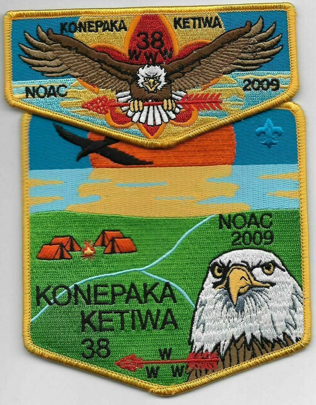 Boy Scout OA 38 Konepaka Ketiwa Lodge 2009 NOAC Flap Set | eBay