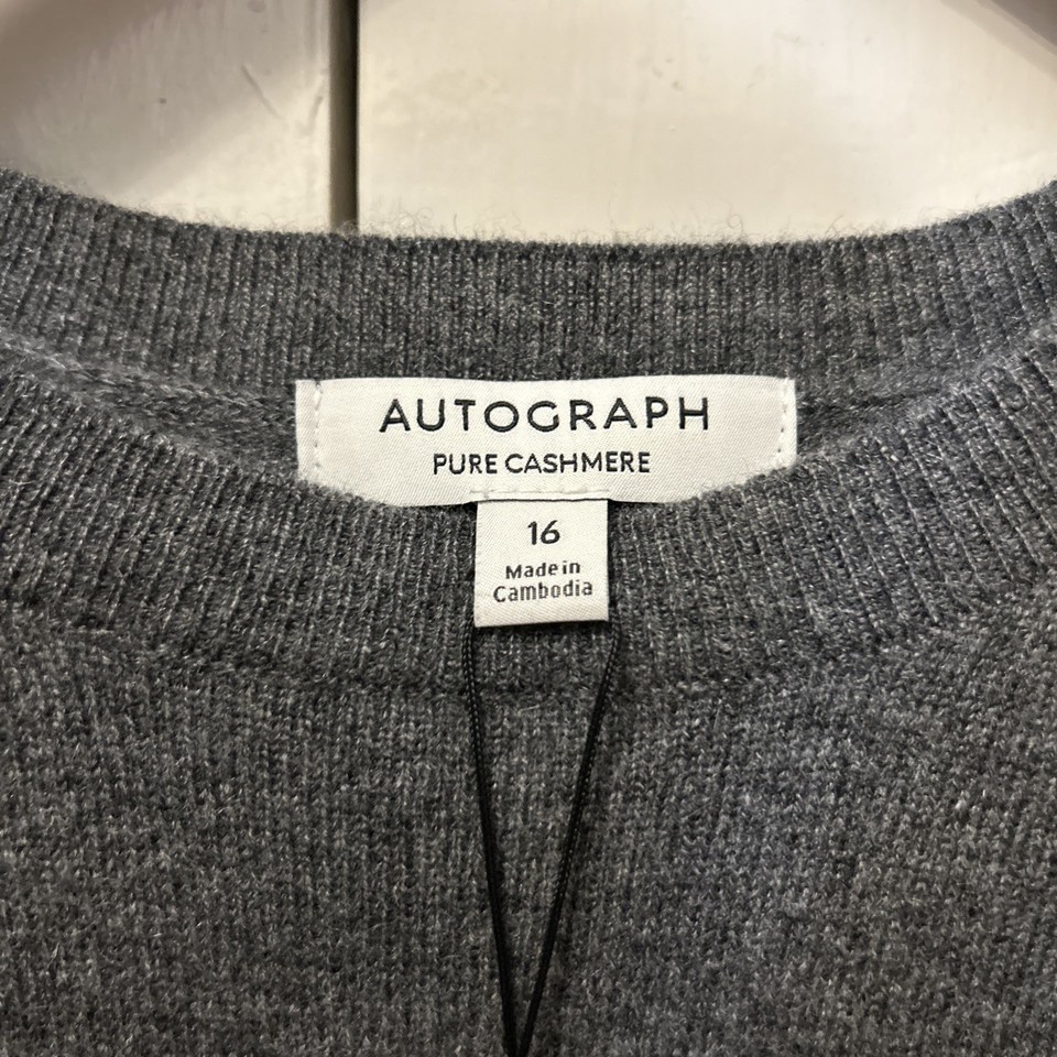 M & S Pure Autograph Cashmere Pullover Size 16 In Slate | eBay UK