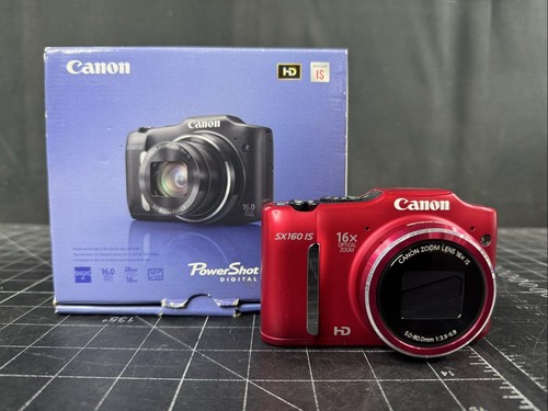 Canon PowerShot SX160 IS 16MP 16x Zoom Compact Digital Camera - Red | eBay