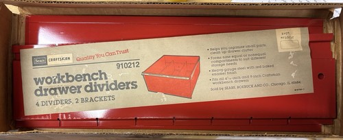Craftsman Workbench Steel Drawer Dividers Vintage #910212 for 4"x9 ...
