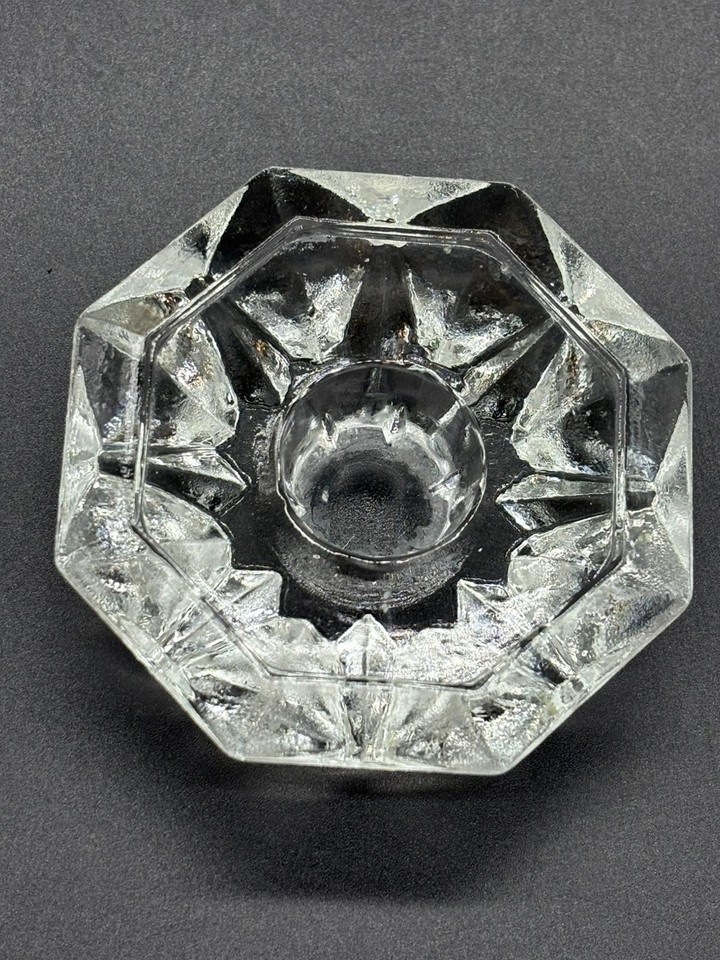Vintage faceted crystal candle holder | eBay UK