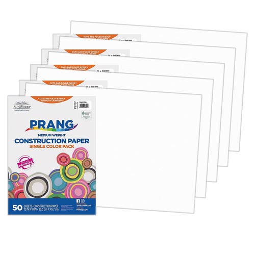 Pacon SunWorks 12" x 18" Construction Paper Bright White 50 Sheets/Pack ...
