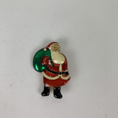 Vintage Santa Claus Brooch Pin Enamel | eBay