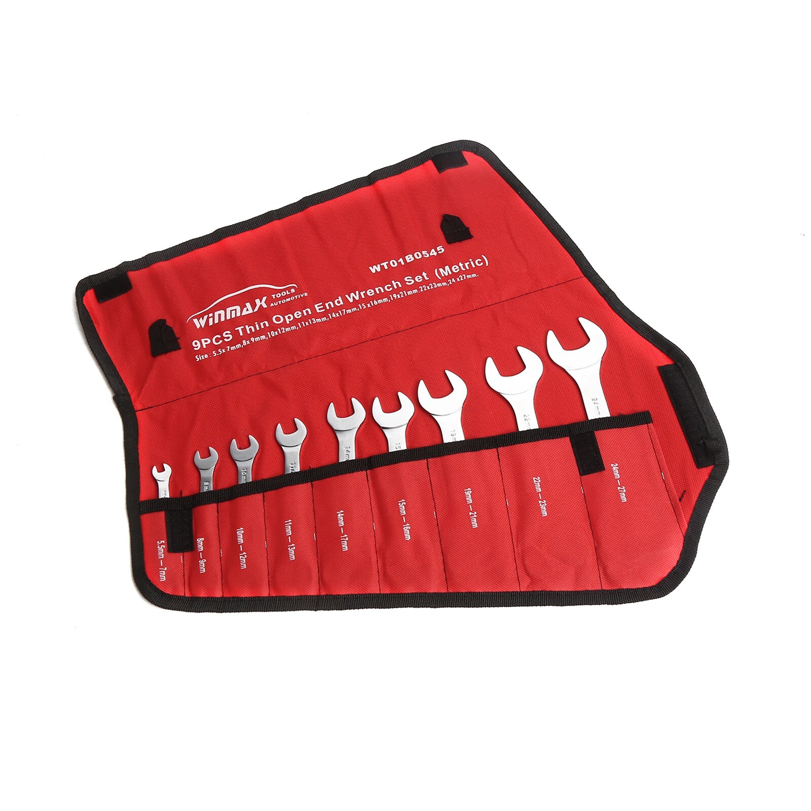 Portable 9-Piece Thin Open Double End Metric Wrench Set With Rolling ...
