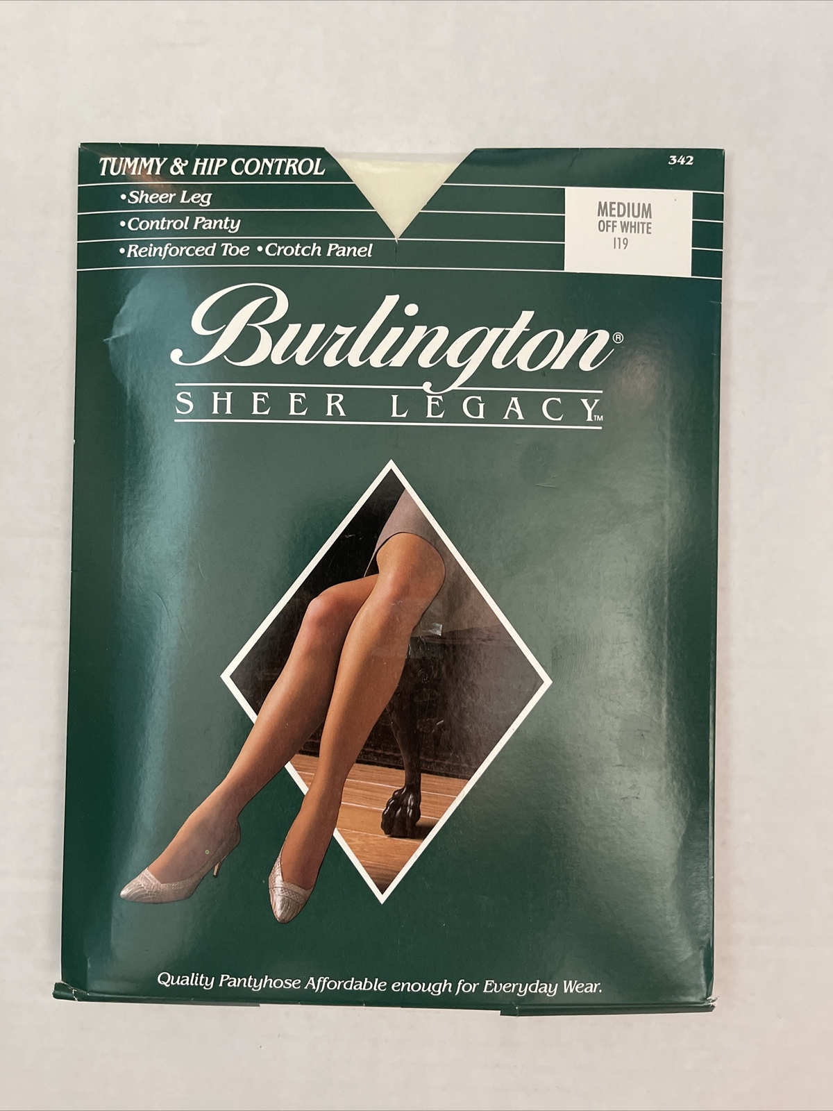 Vintage Burlington Sheer Legacy Medium Off-White 119 Tummy Hip Control ...
