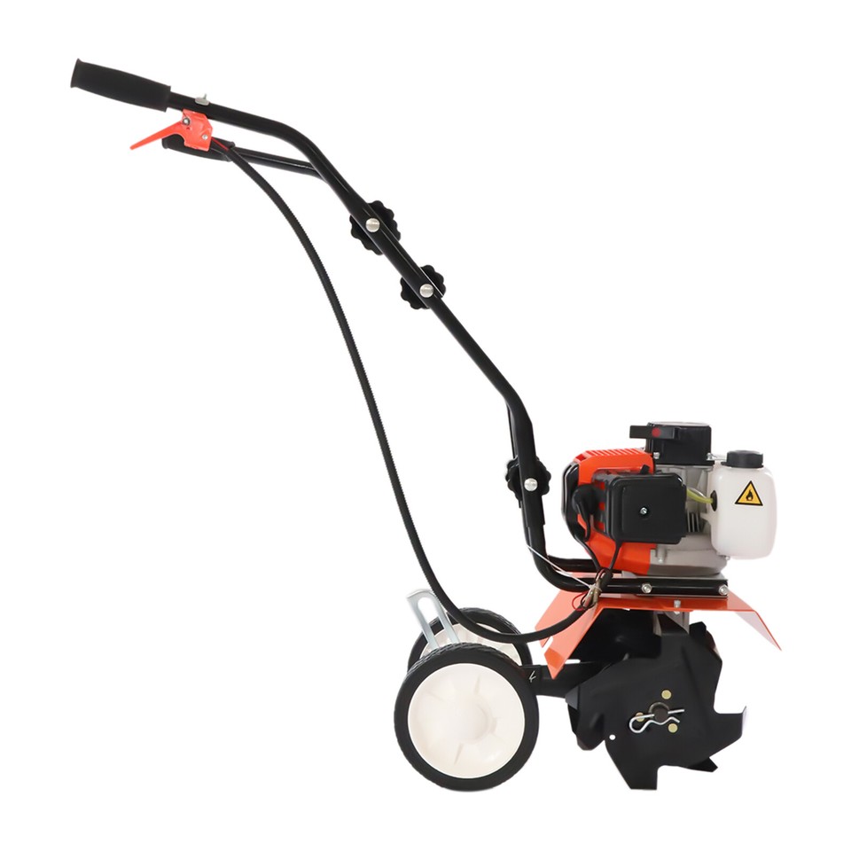 2 Stroke 43CC Mini Tiller Gas Powered Rototiller Garden Farm Cultivator ...