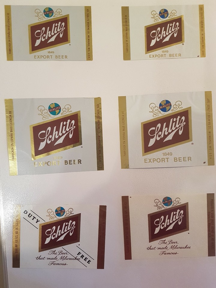 SCHLITZ. RARE AND UNIQUE. Complete beer labels collection from Schlitz ...