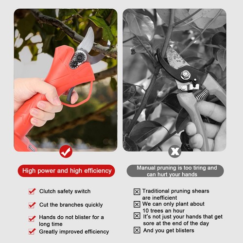 Cordless Electric Branch Scissor Pruning Shear Pruner Ratchet Cutter ...