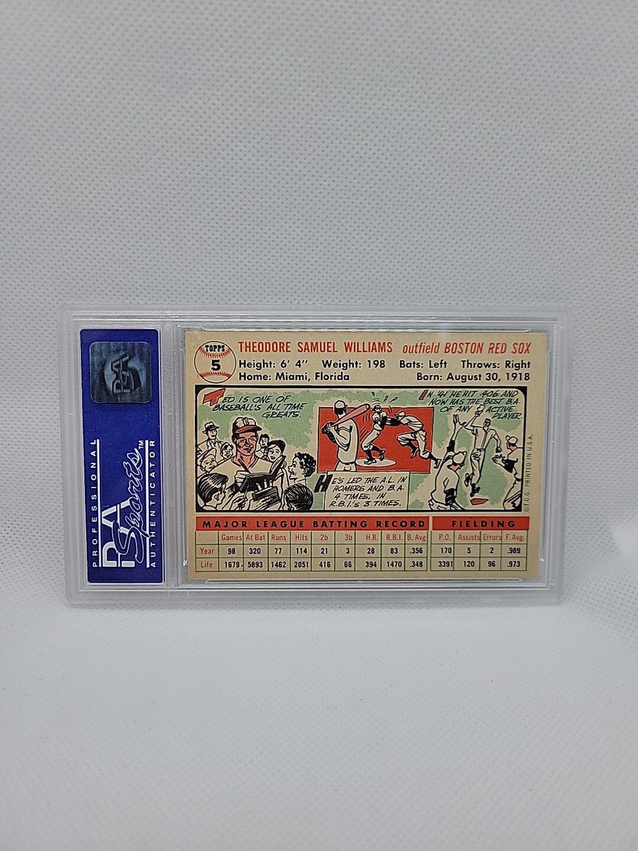 discount wholesale store 1956 TOPPS #5 TED WILLIAMS RED SOX HOF PSA 3