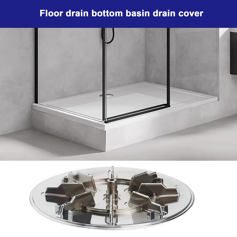 Silver 120mm Shower Waste Drain Cover for 77mm High/Fast Flow Shower ...