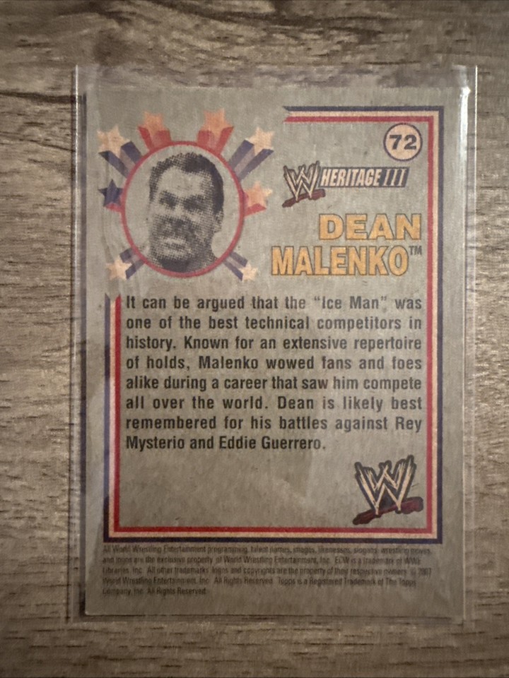 2007 Topps Heritage III WWE #72 Dean Malenko | eBay