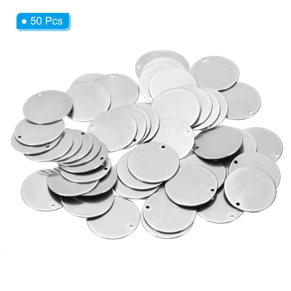 25mm Steel Disc, 50pcs Round Metal Stamping Blanks Tags Circle, Silvery ...