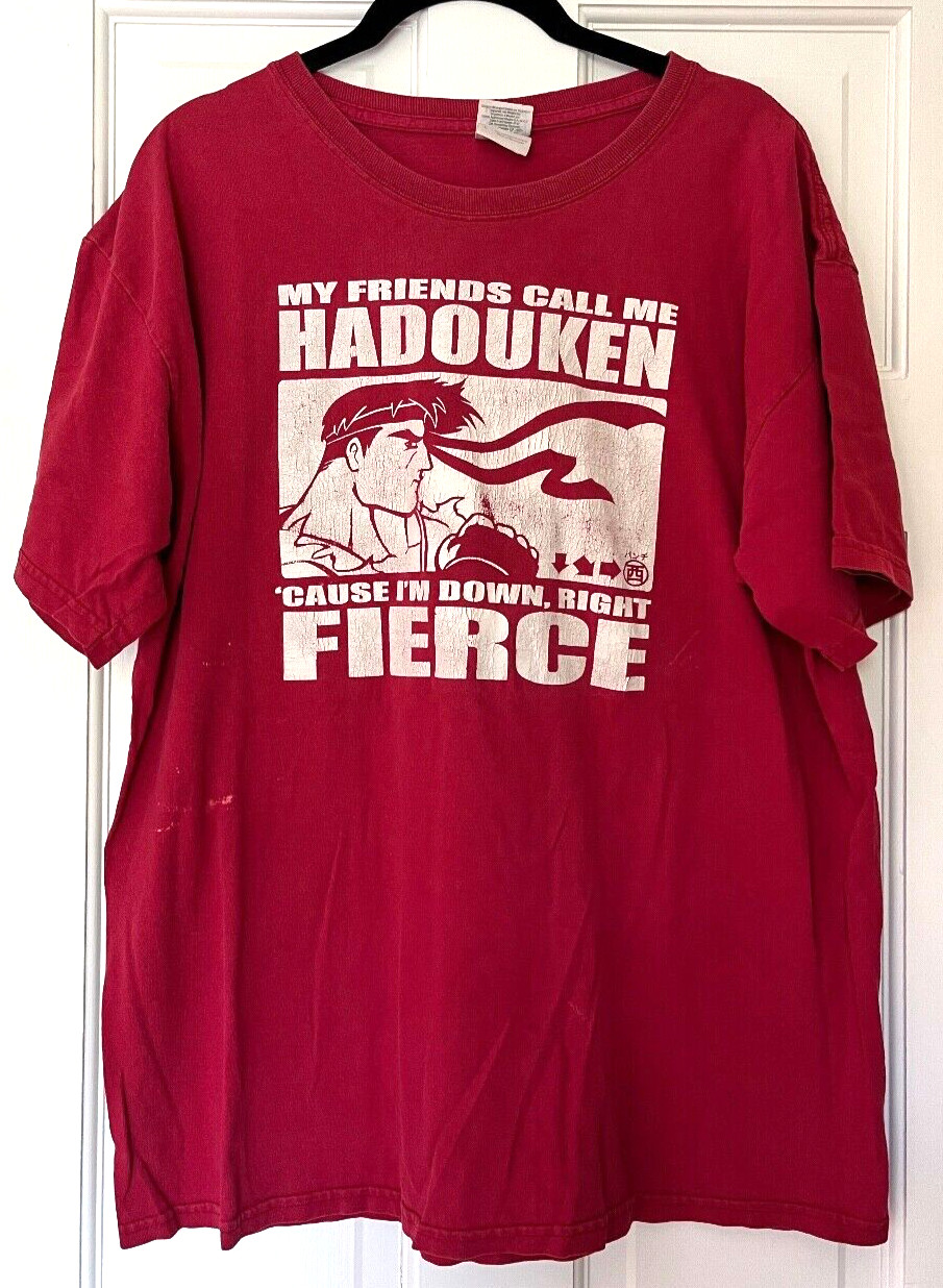 Vintage Hadouken Street Fighter Mens Graphic T-Shirt … - Gem