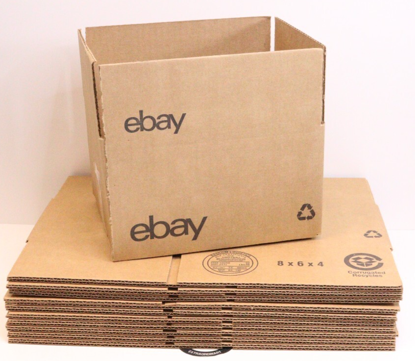 Ebay Boxes Pack of 10- 8" x 6" x 4" with Black Logo | eBay