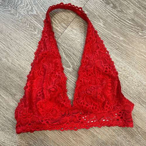 FOREVER 21 red lace halter bra, women’s size M | eBay
