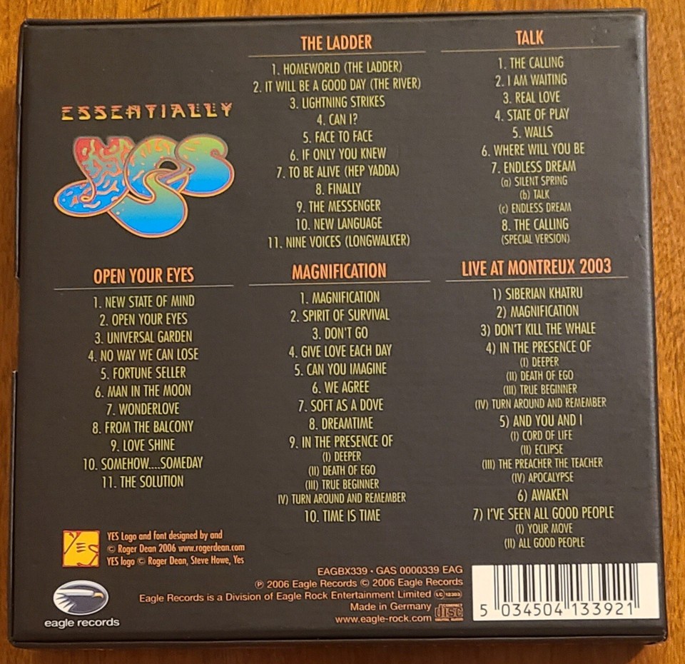 Yes - Essentially Yes Special Edition (2006 Eagle 5CD boxset) Like New ...