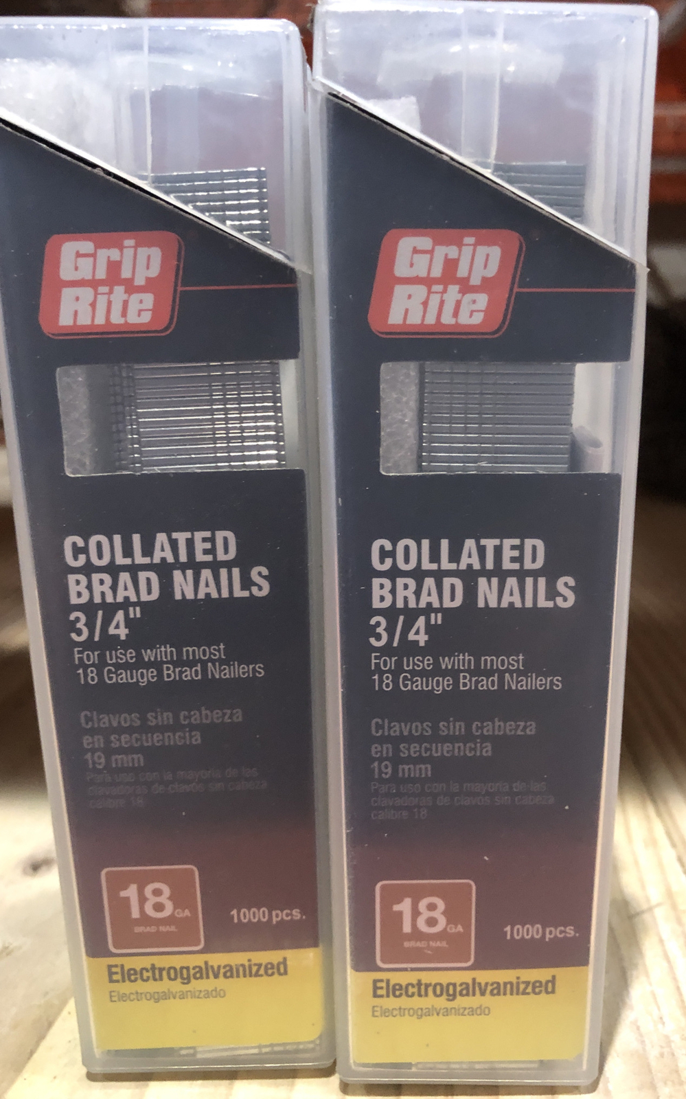 (2 Packs) Grip Rite 18 GA Electrogalvanized 3/4” Straight Collated Brad ...