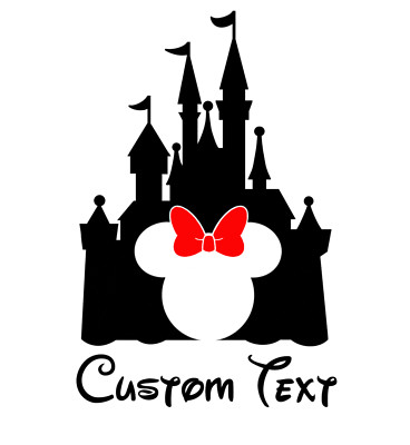 Disney Castle with Mickey or Minnie CUSTOM TEXT Iron on Transfers | eBay
