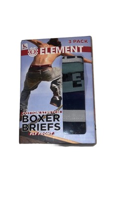 Element 3-Pack Cotton Stretch Fly Front Boxer Briefs - Sz. L , Blue ...