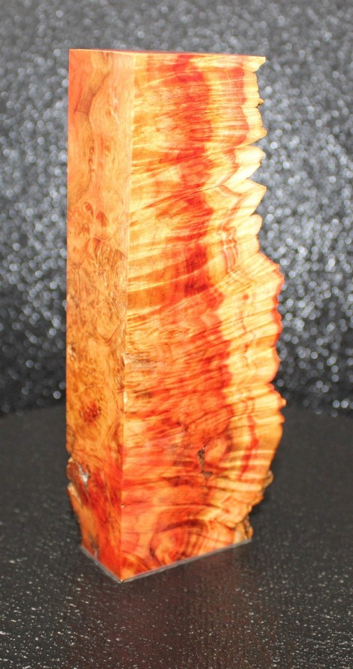 Stabilized Flaming Red Box Elder Wood Block Knife Scales/Resin Casting ...