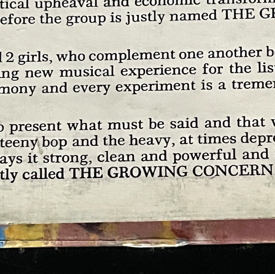 The Growing Concern-ORIG. 1968 US Mainstream MONO PROMO Psych LP-NM ...
