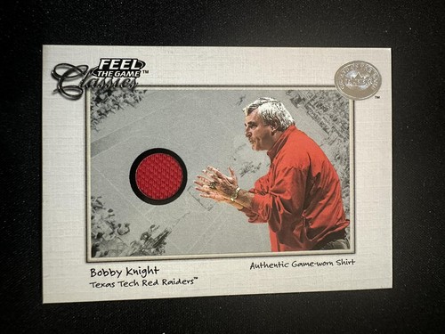 2001 Fleer Feel the Game Bobby Knight Sweater Relic Card Texas Tech Red ...