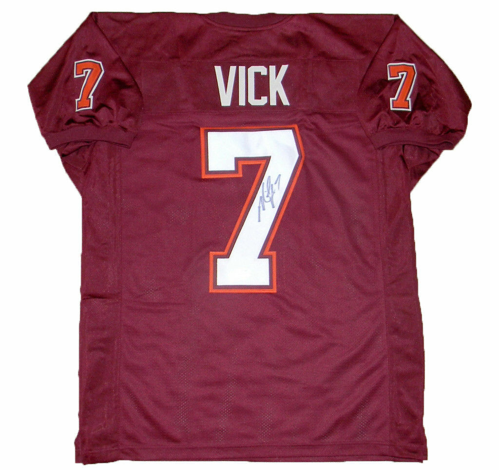 MICHAEL VICK SIGNED AUTOGRAPHED VIRGINIA TECH HOKIES #7 MAROON JERSEY ...